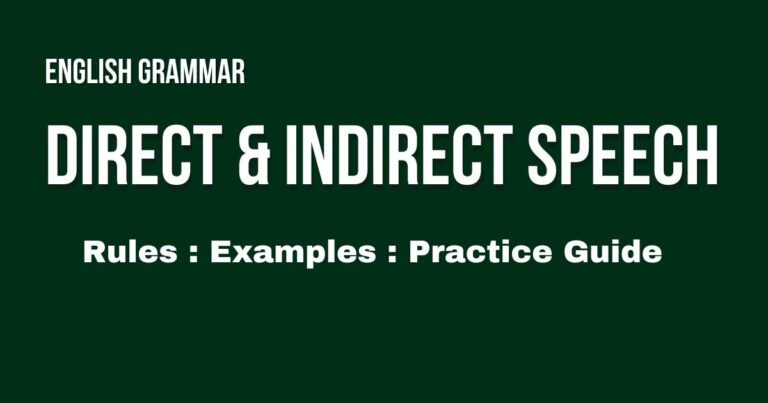 Direct & Indirect Speech – Rules, Examples & Practice Guide